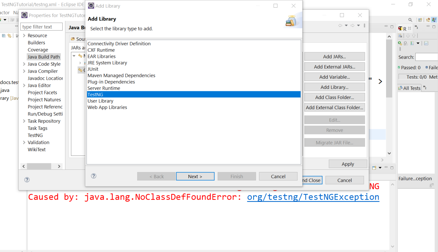 How to fix the Error Unable to initialize main class RemoteTestNG ...