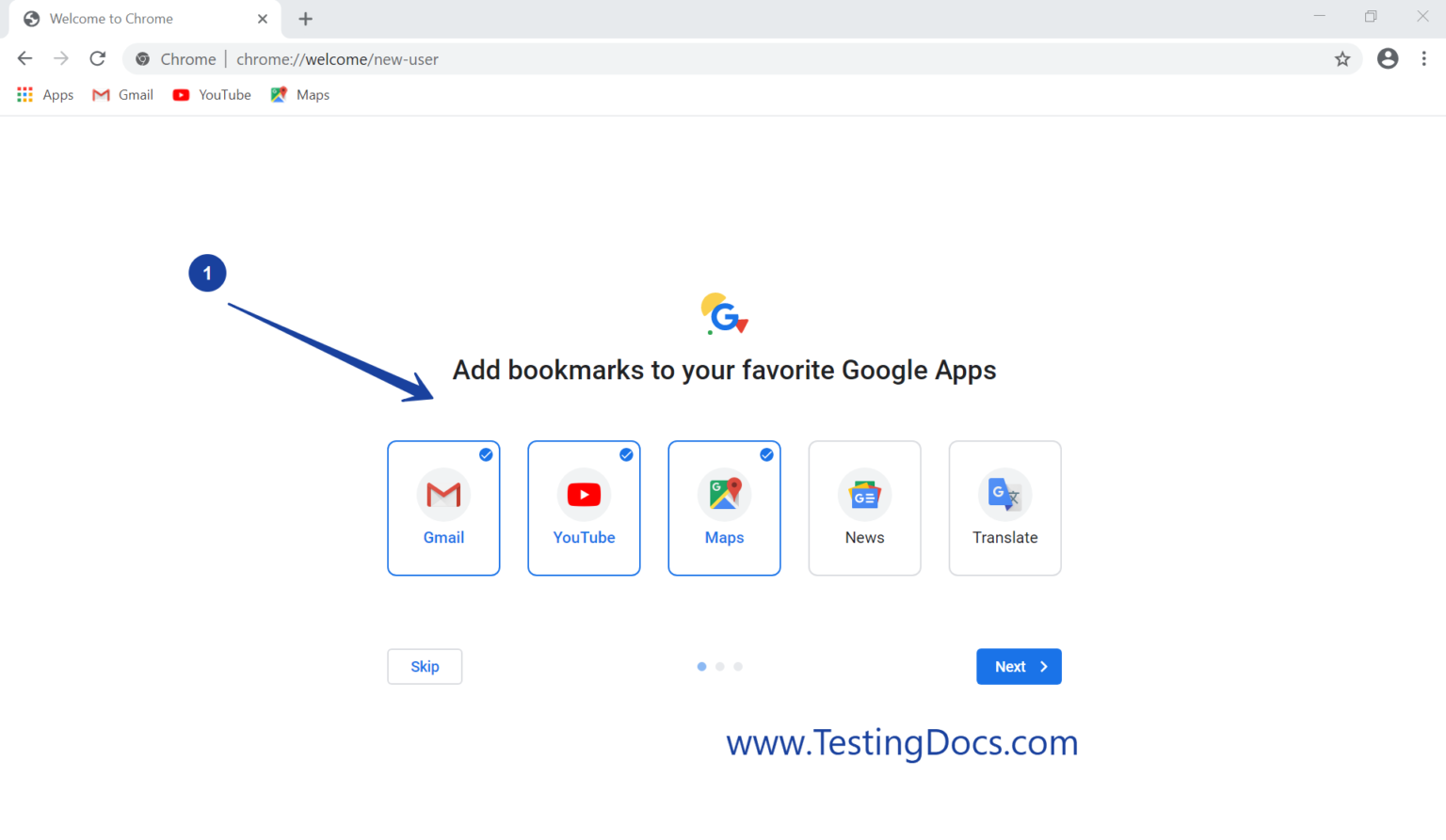 Chrome Browser First Run - TestingDocs