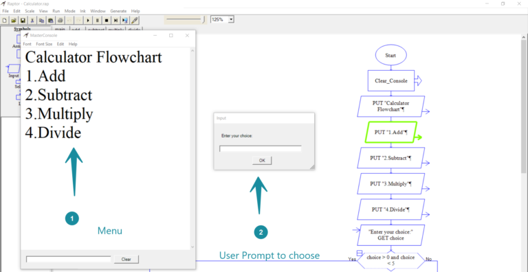Calculator Raptor Flowchart | TestingDocs.com