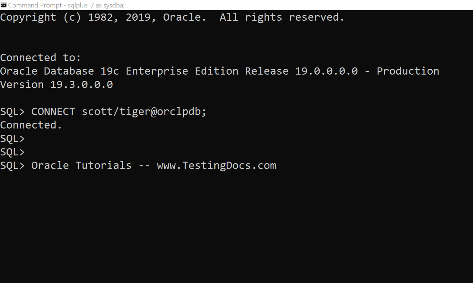 Connect to Pluggable Database (PDB) - TestingDocs