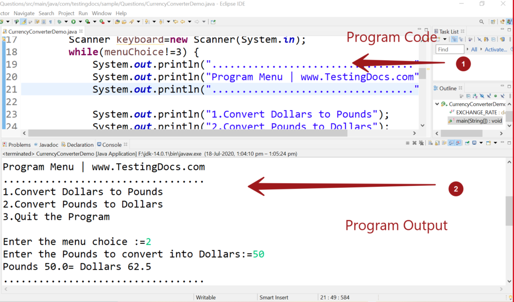 CurrencyConverter Java Program(Dollars to Pounds) - TestingDocs