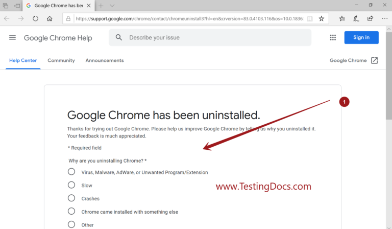 Google Chrome Browser Uninstall on Windows - TestingDocs
