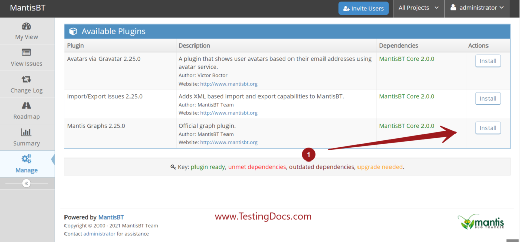How to install MantisBT Plugins? - TestingDocs