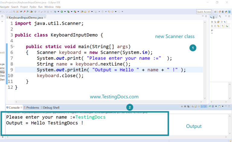 How To Get Input From Keyboard Using Scanner Class Testingdocs
