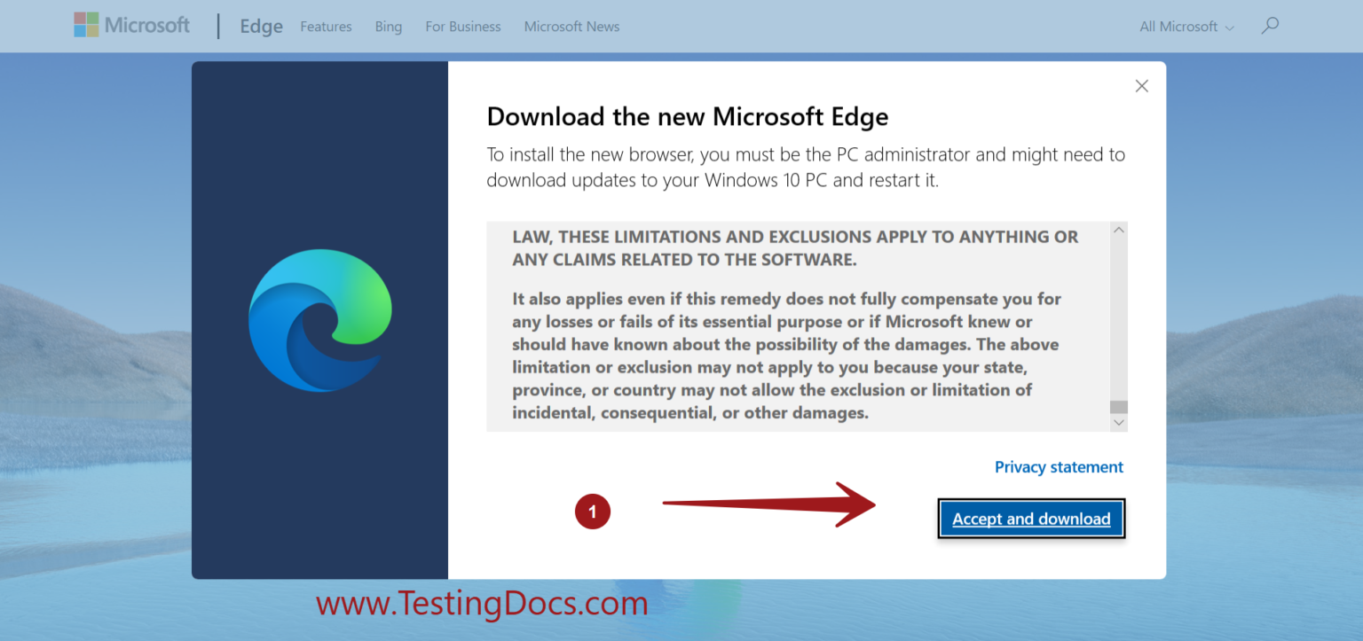 Download and install new Edge Browser - TestingDocs