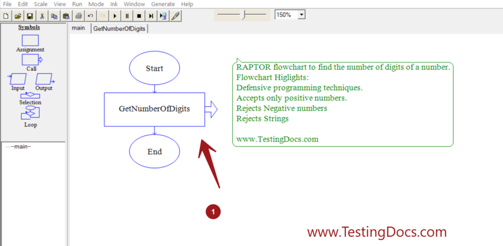 Raptor flowchart to find the number of digits in a number. - TestingDocs