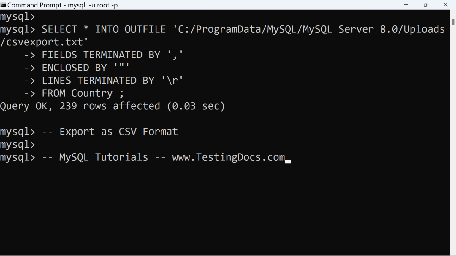 Mysql Database Questions Testingdocs 8243