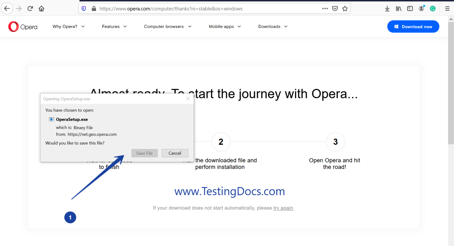 How to download Opera browser on Windows - TestingDocs