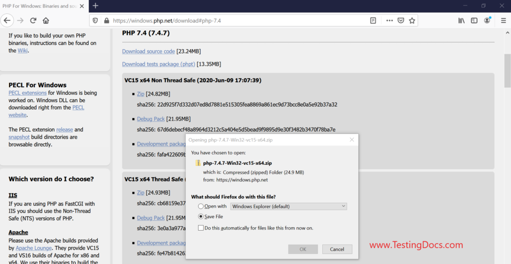 How to install PHP on Windows 10 - TestingDocs
