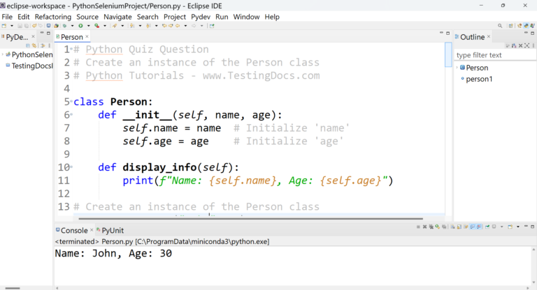 Python Quiz Question - TestingDocs.com