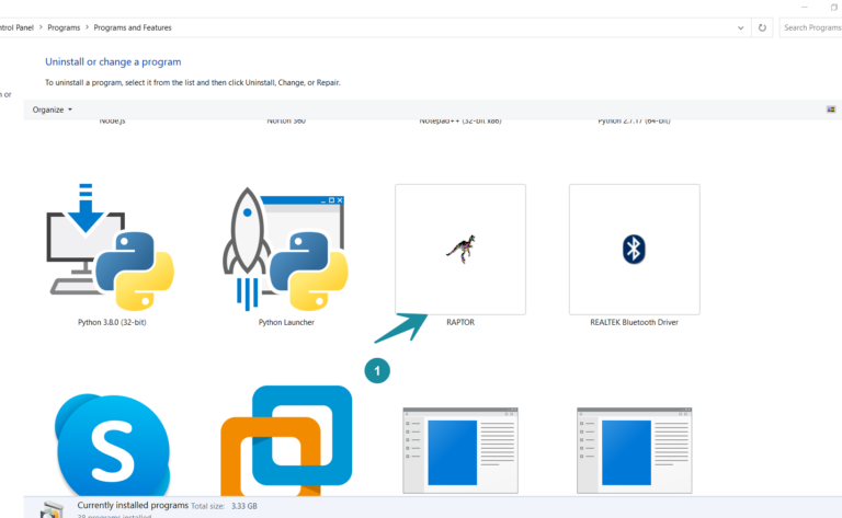 How to uninstall Raptor Flowchart tool - TestingDocs