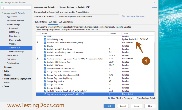 How to Update Android Studio on Windows 10 - TestingDocs