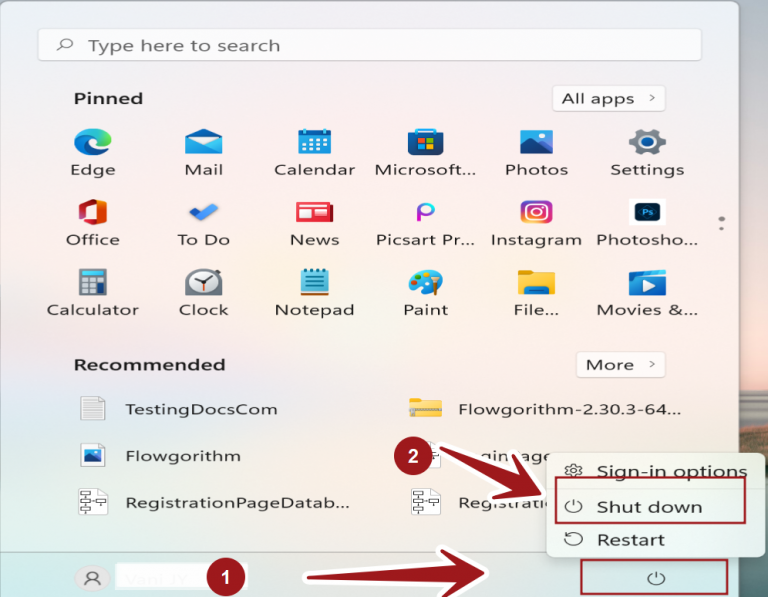 How to Shut down Windows 11 PC? - TestingDocs
