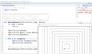 Recursive Turtle graphics program to draw nested squares - TestingDocs