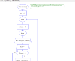 How to print a 2D array on console using RAPTOR - TestingDocs