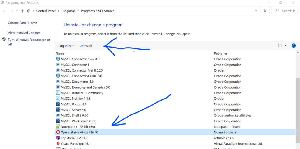 Uninstall the Opera Web browser on the Windows - TestingDocs