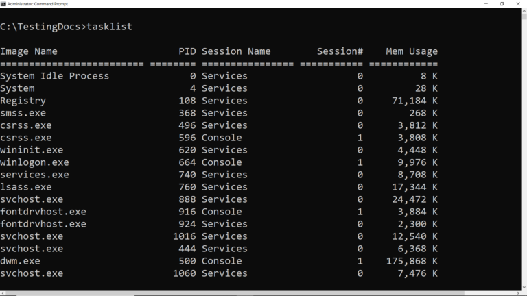How to check list of running processes - TestingDocs.com