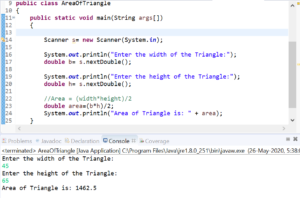 Java program for area of triangle [ 2024 ] - TestingDocs