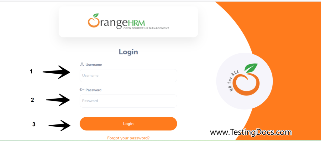 OrangeHRM Login Page Object - TestingDocs.com