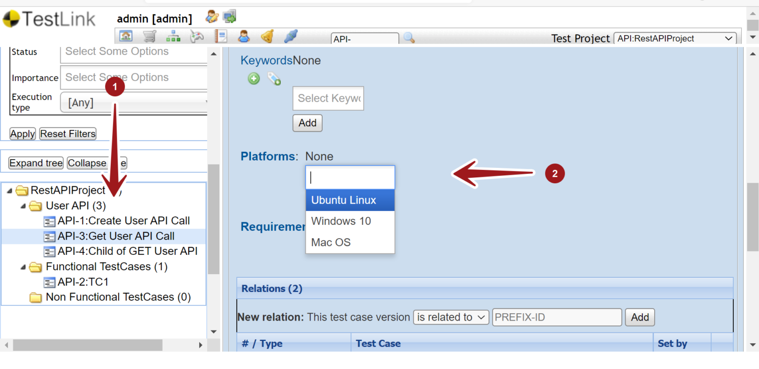 Assign Platform to Test Case - TestingDocs