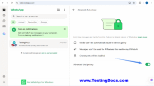 Advanced Chat Privacy in WhatsApp | TestingDocs