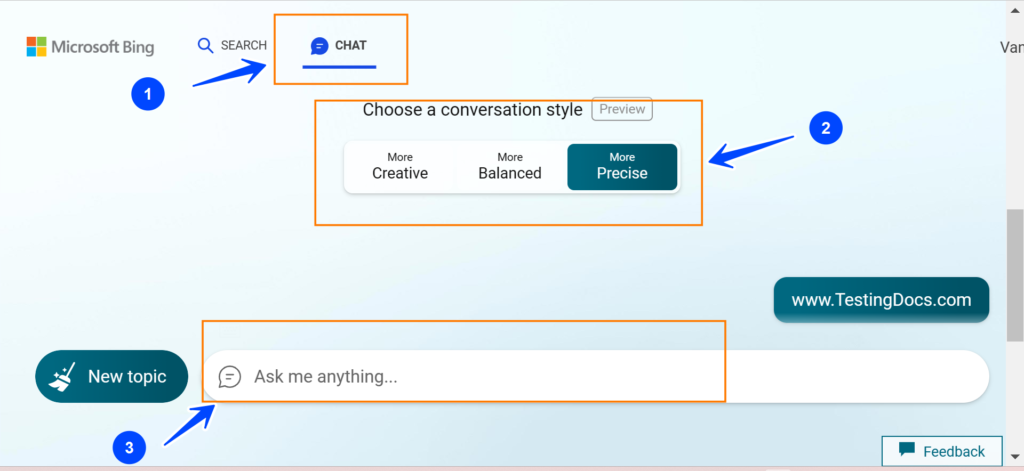 Bing Conversation Styles - TestingDocs