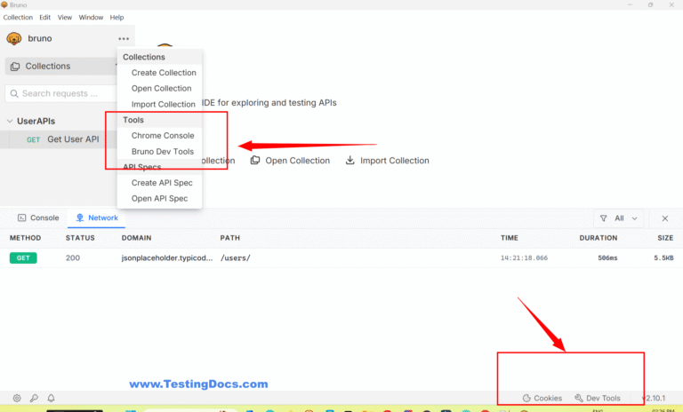Bruno Dev Tools - TestingDocs