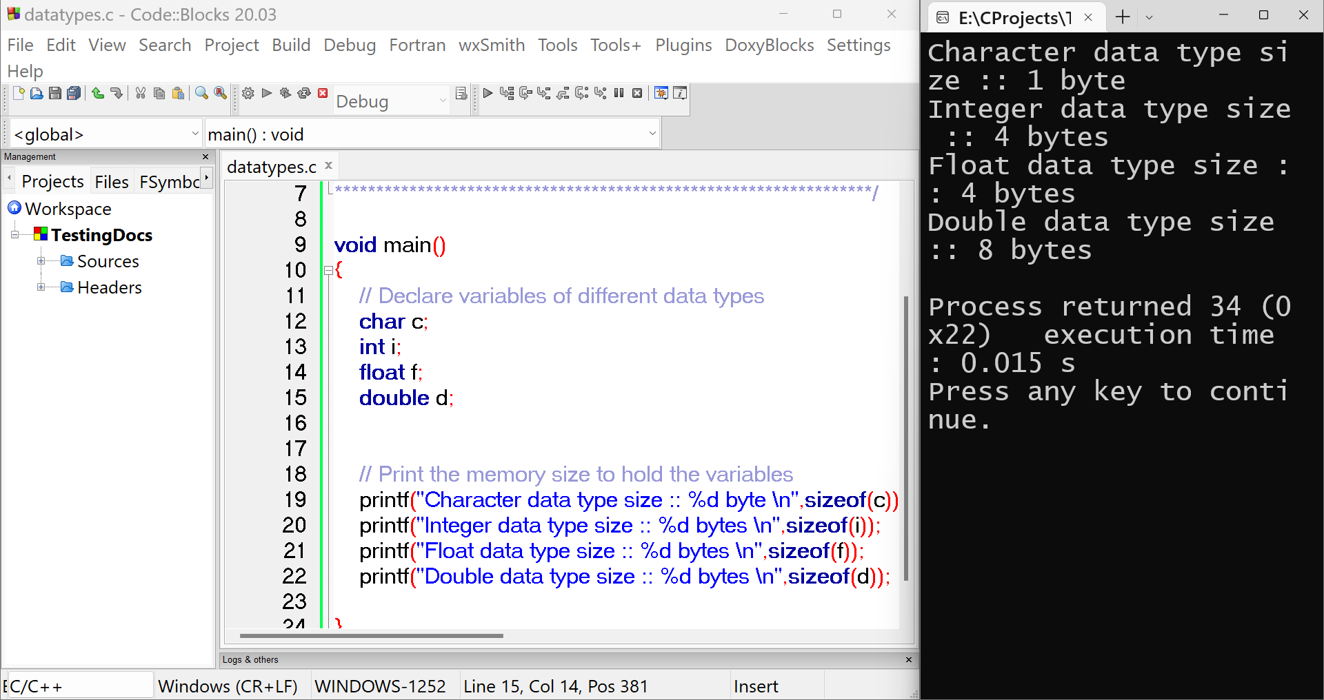 C Basic Data Types TestingDocs