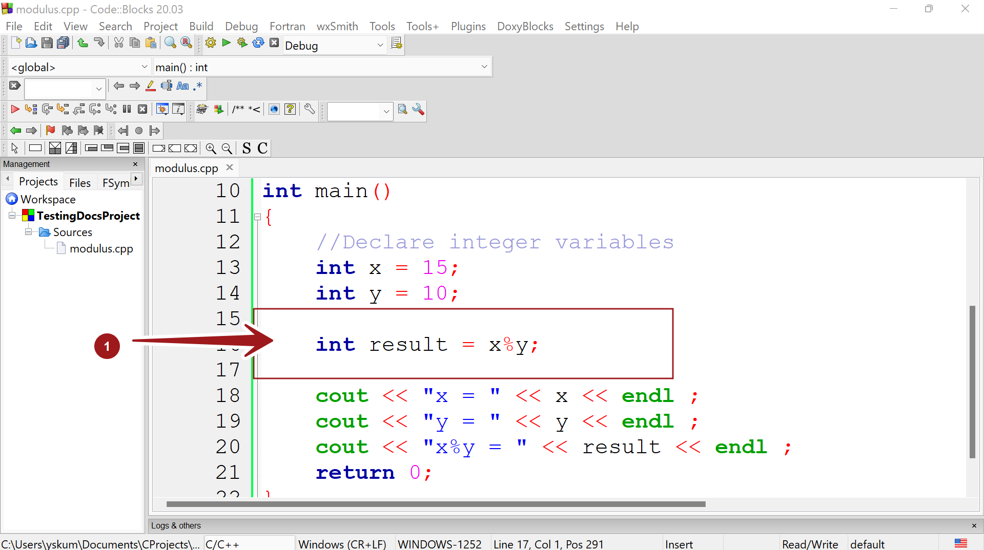 C Modulus Operator TestingDocs