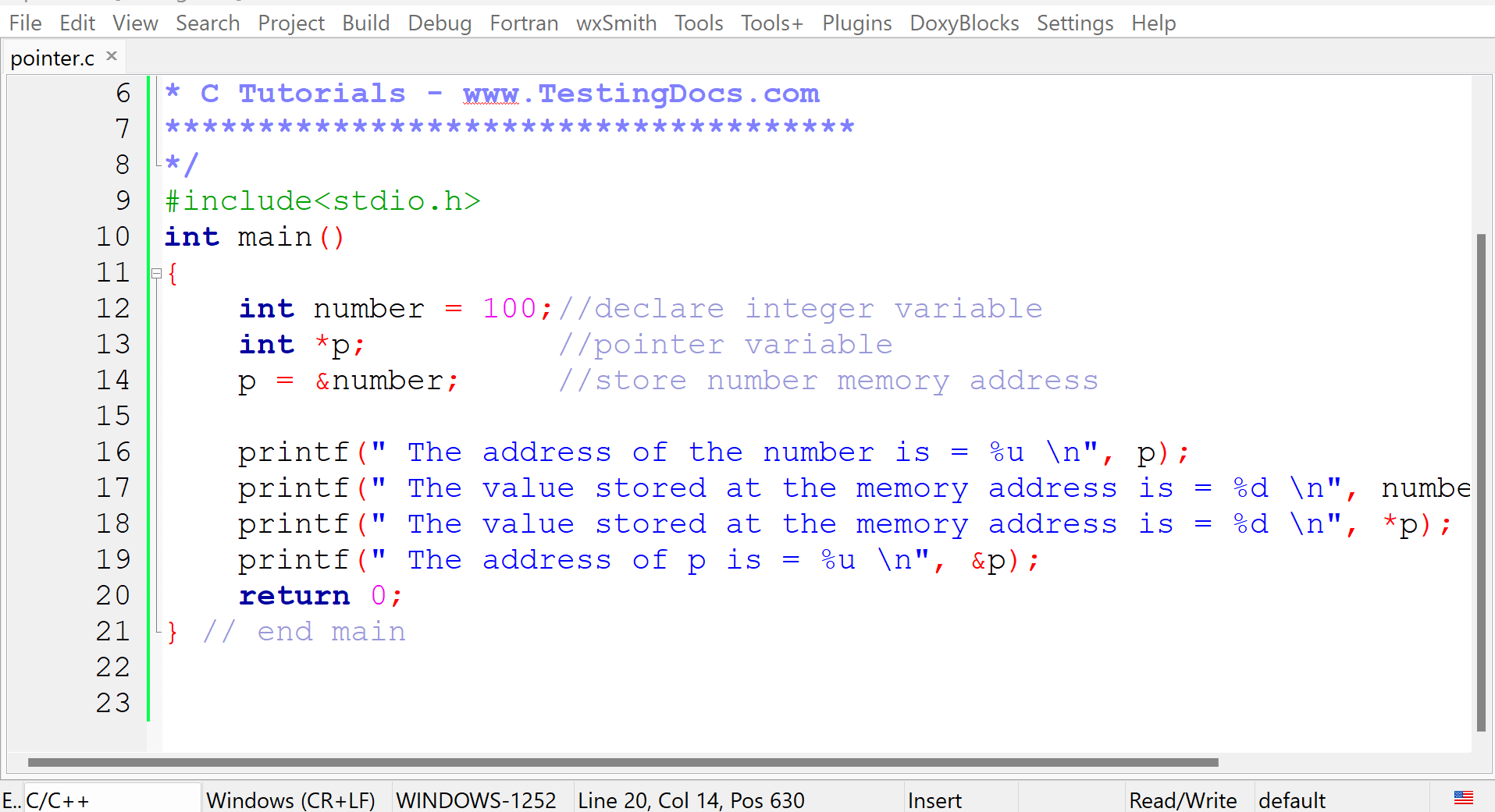 C Pointers TestingDocs