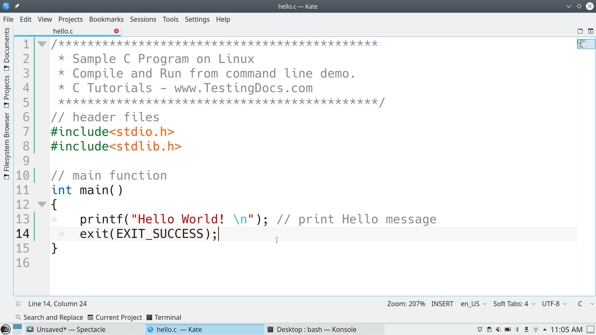 Compile Run A C Program On Linux TestingDocs