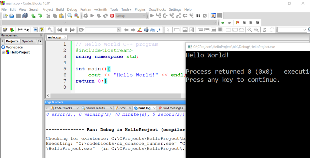 C++ Hello World Program - TestingDocs