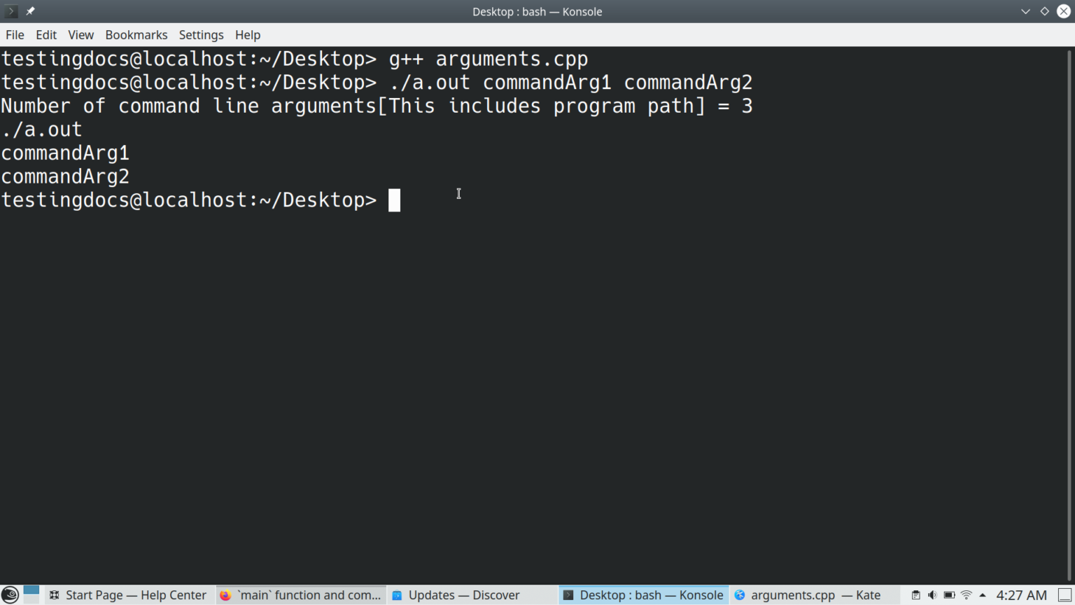 C Command Line Arguments TestingDocs