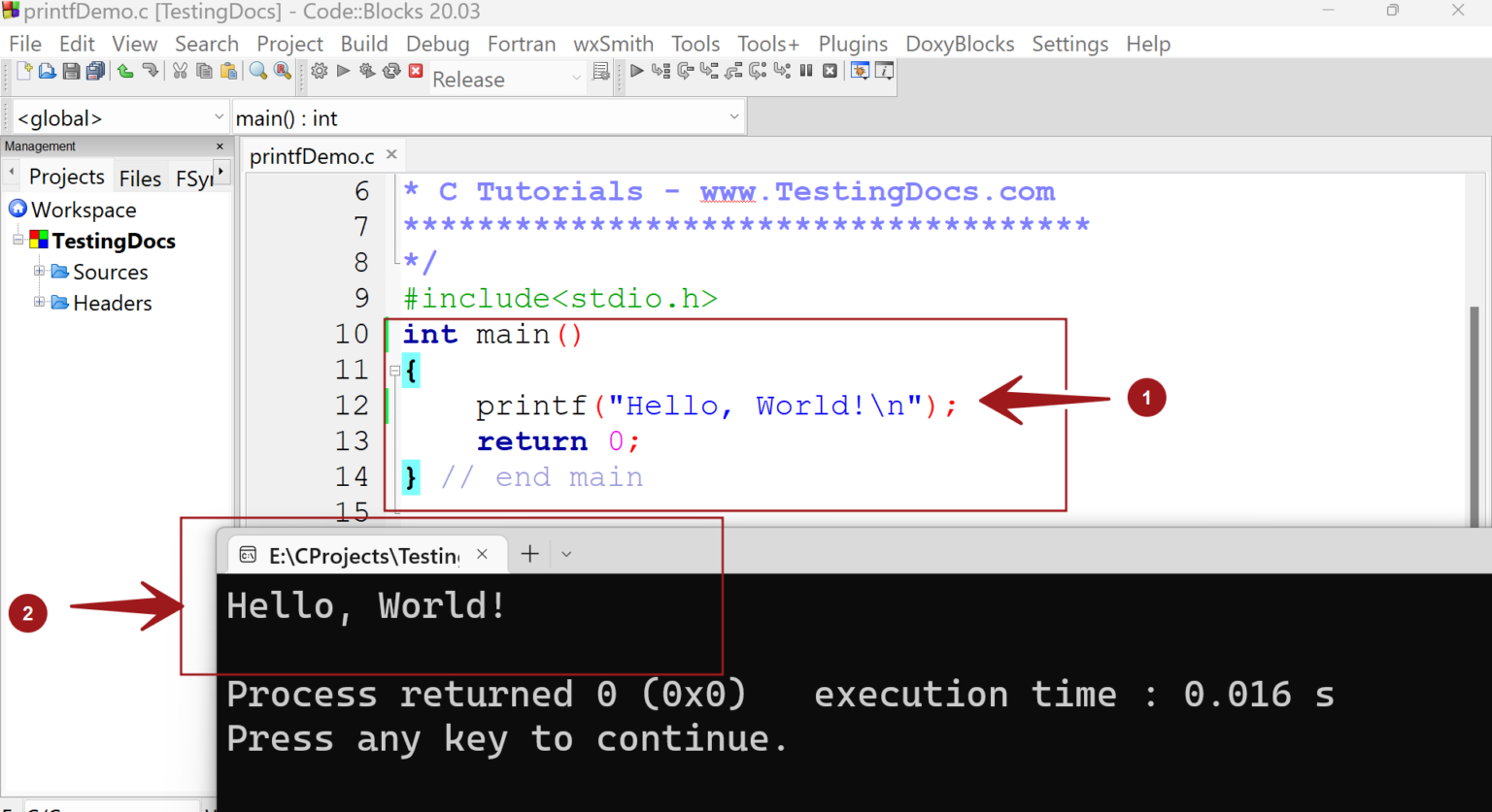 C Printf Function TestingDocs