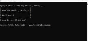 MySQL CONCAT() Function - TestingDocs