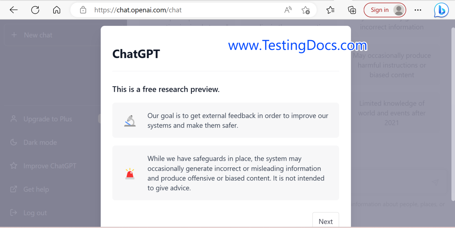 ChatGPT Introduction - TestingDocs