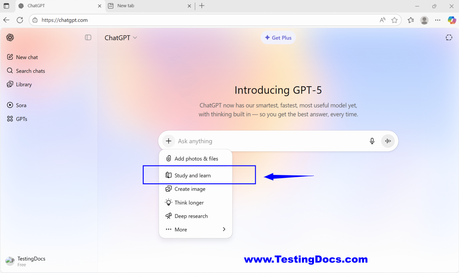 ChatGPT Study Mode | TestingDocs