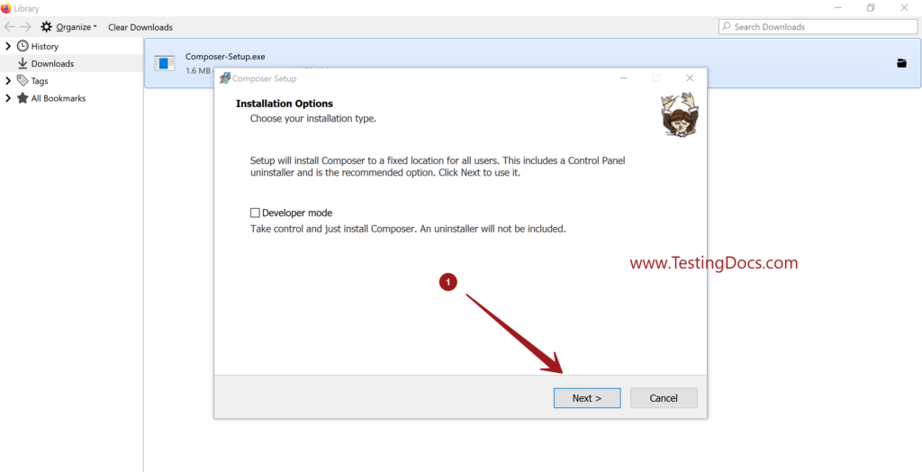 Composer Download on Windows - TestingDocs