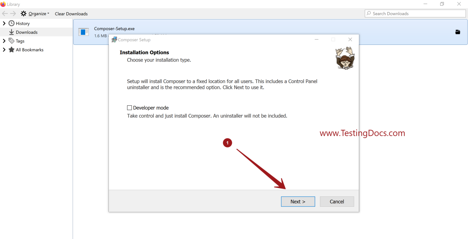 Composer Download on Windows - TestingDocs