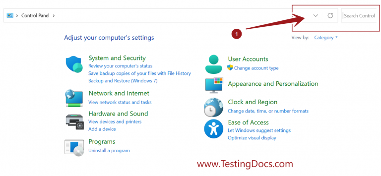 Control Panel on Windows 11 | TestingDocs
