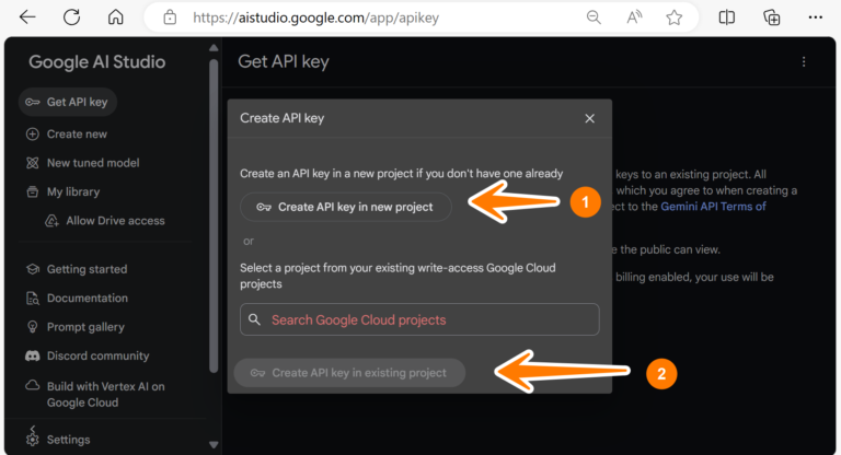 Get Google AI API Key - TestingDocs