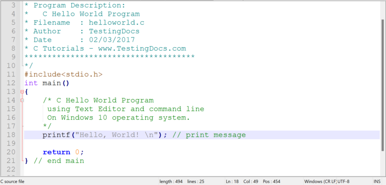 Compile and Execute C Program - TestingDocs