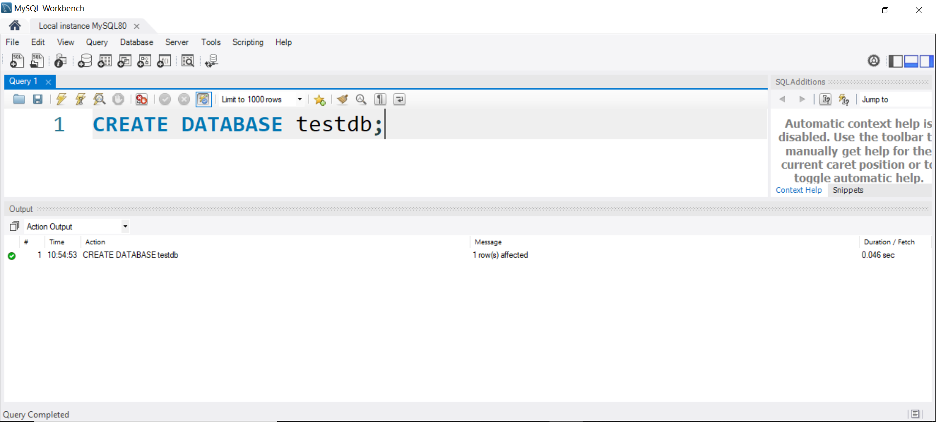 MySQL CREATE DATABASE Statement TestingDocs