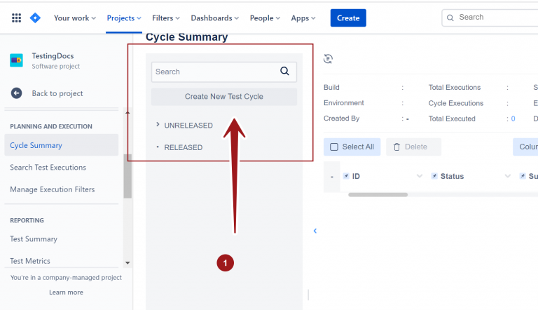 Create A New Test Cycle In Jira TestingDocs