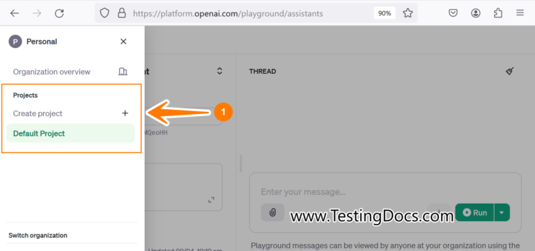 Create New OpenAI Project | TestingDocs