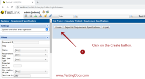 Create Requirements Specification in TestLink - TestingDocs.com