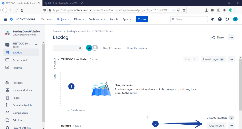 Create a Sprint in Jira Software - TestingDocs