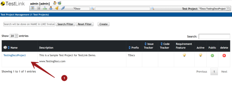 Create a TestLink Test Project - TestingDocs