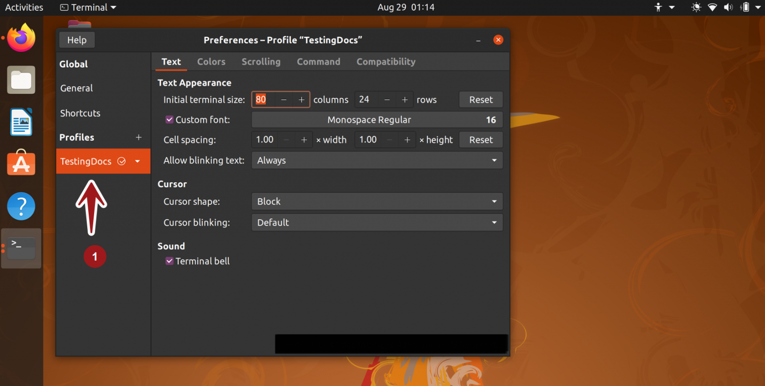 Create New Profile in Terminal | TestingDocs