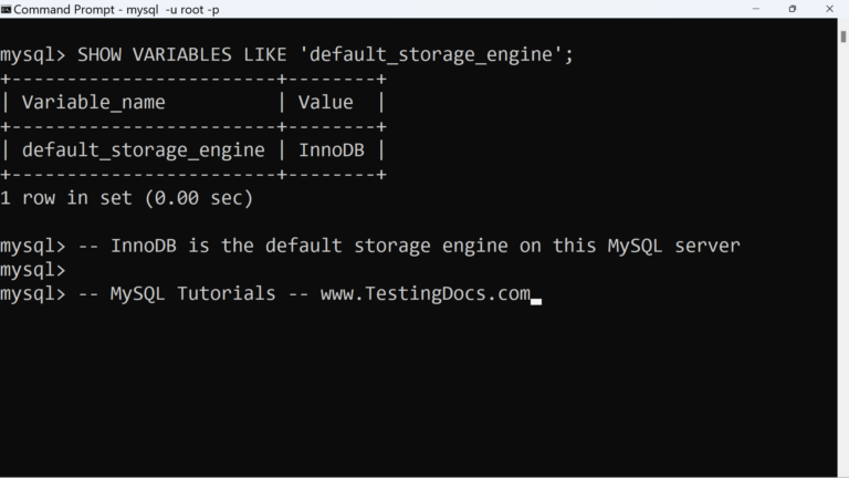 Mysql Storage Engines Testingdocs